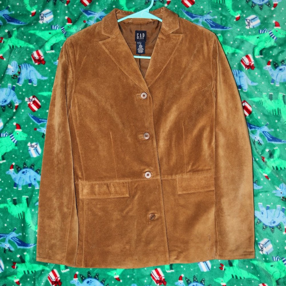 Gap Genuine Leather Brown Suede Jacket - Gem